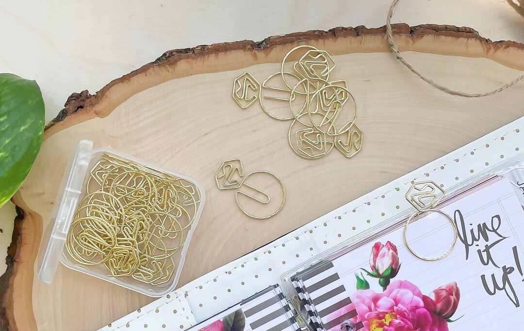 Gold Paper Clips - 25 PCS Ring Paper Clip Planner Decoration Cute ...