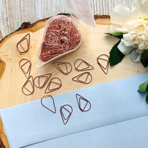 Rose Gold Paper Clips - 50 PCS, Planner Decorations, Office Supplies ...