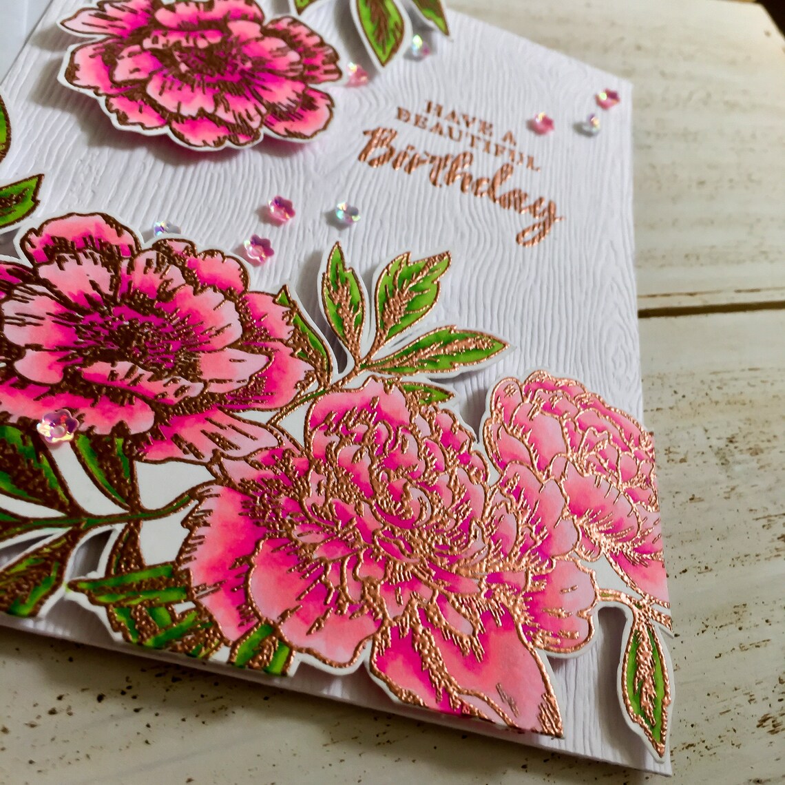 Handmade Birthday Card Flower Birthday Card Happy Birthday - Etsy