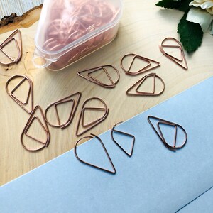 Rose Gold Paper Clips - 50 PCS, Planner Decorations, Office Supplies ...