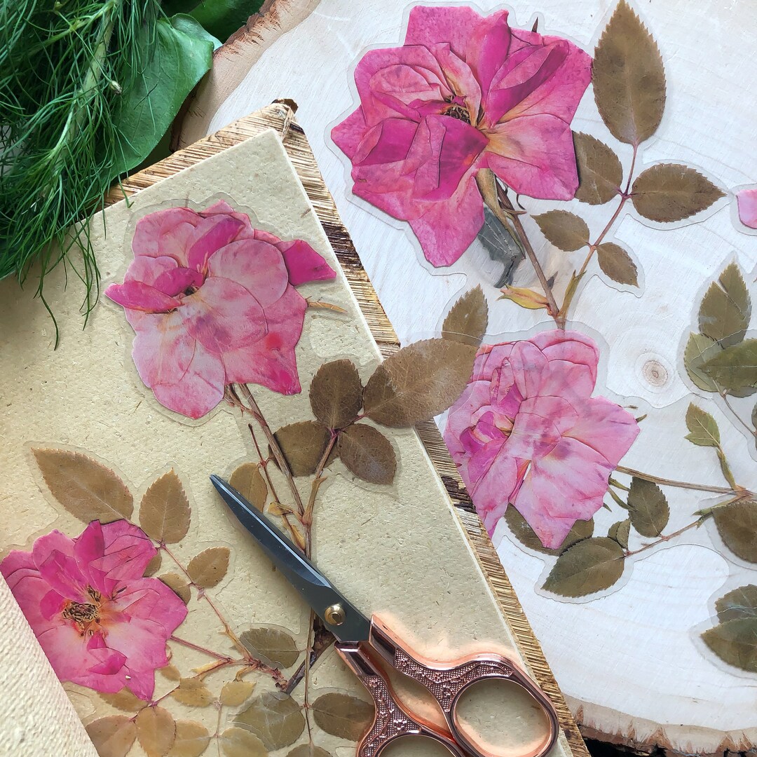 Large Stickers Pack Real Flowers Planner Sticker Floral Decal ...