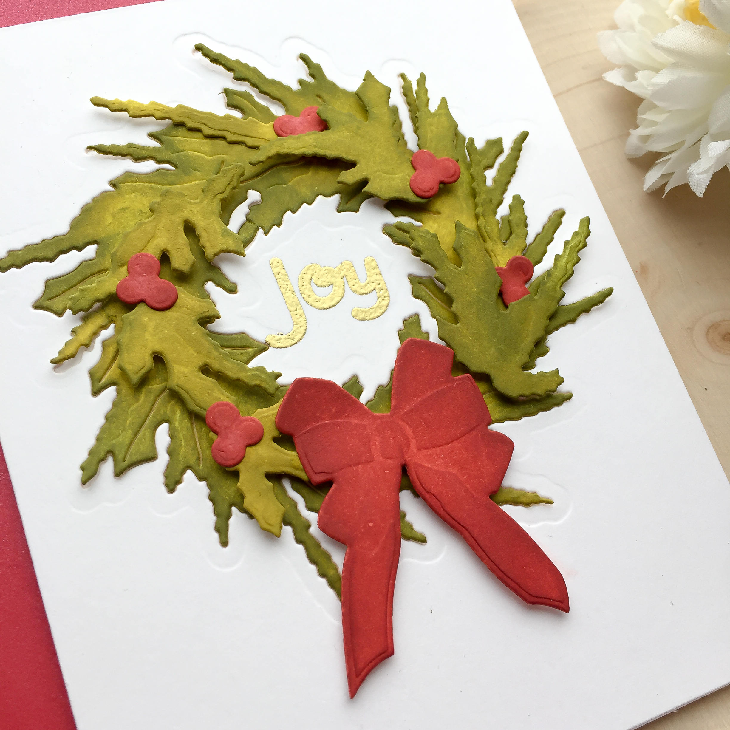 Wreath Christmas Card Handmade Card Greeting Card Holiday | Etsy