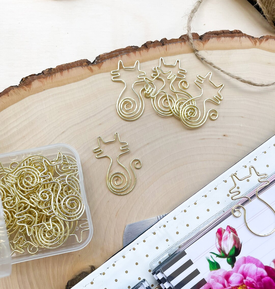 Gold Cat Paper Clips - Planner Decoration, Office Supplies (25 PCS) - Etsy