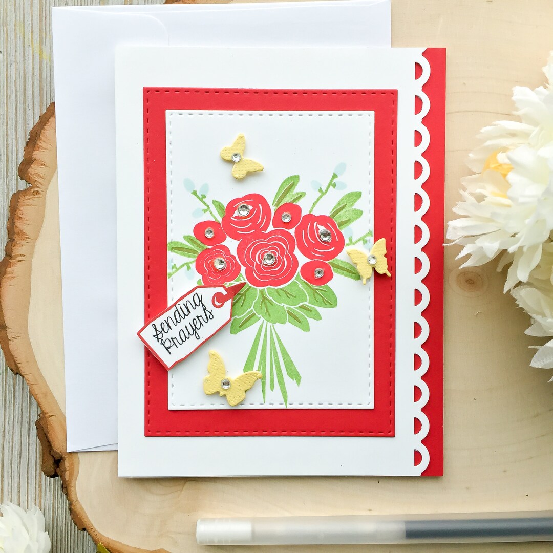 Handmade Sympathy Card Flower Greeting Card Friend Loss Get Well Card ...