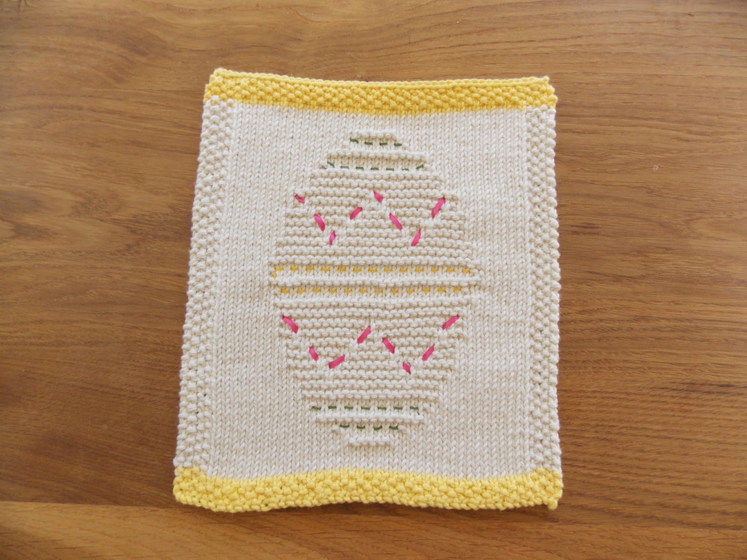 Easter Egg Dishcloth Knitting Pattern - Etsy