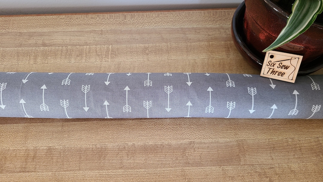 BALSAM FILLED Door or Window Draft Blocker in a Gray Cotton Fabric With ...