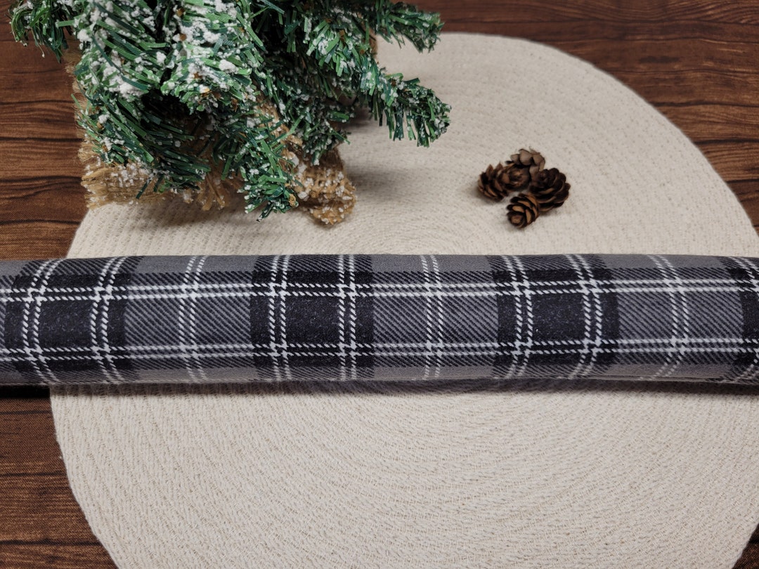 EMPTY UNFILLED Draft Blocker in a Black and Gray Plaid Flannel, Draft ...