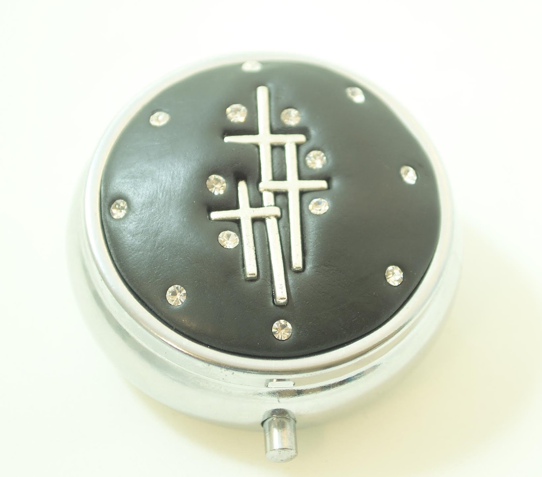 Cross Trinity Jeweled Pill Box - Etsy
