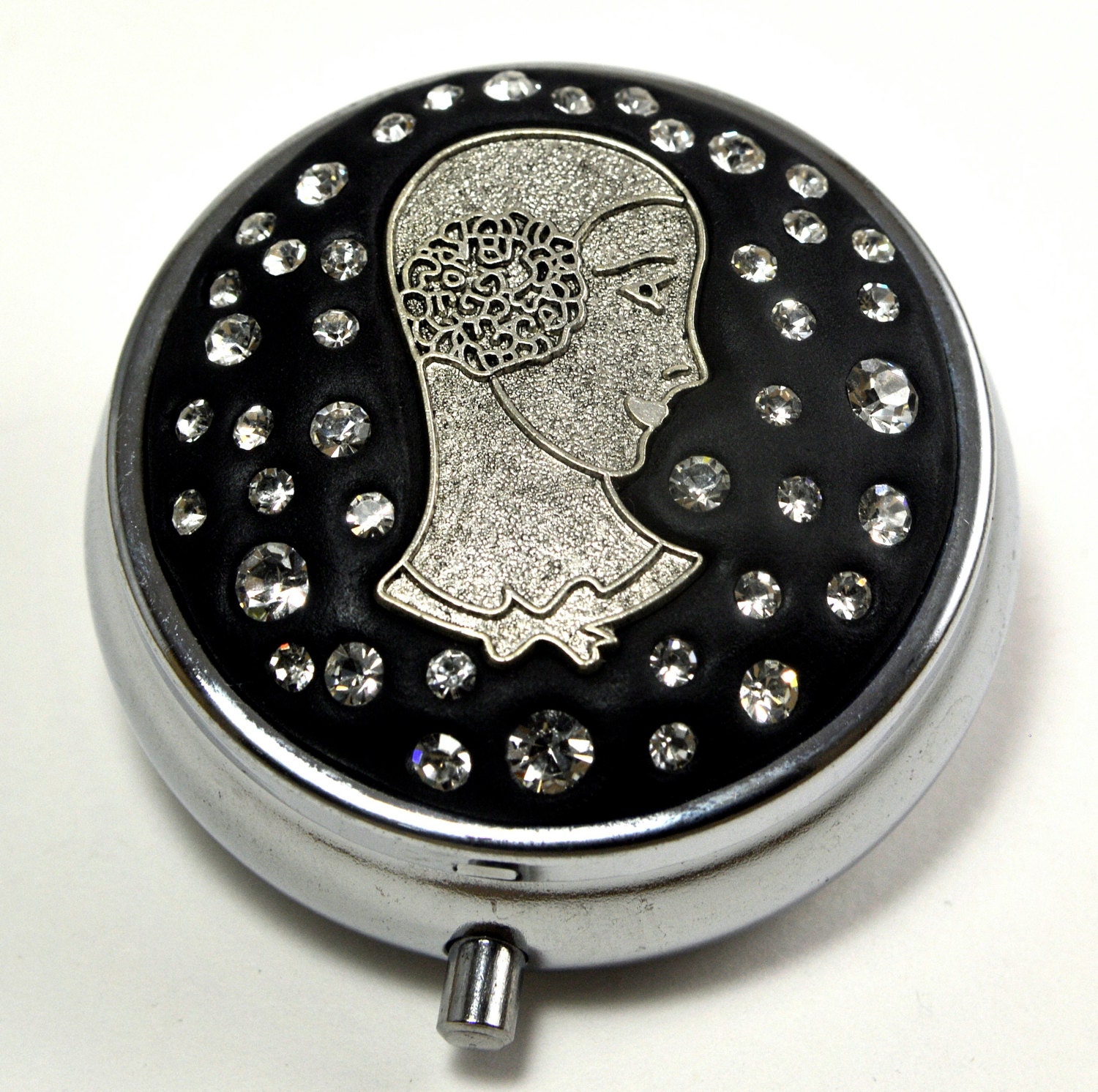 Elegant Woman Jeweled Pill Box | Etsy