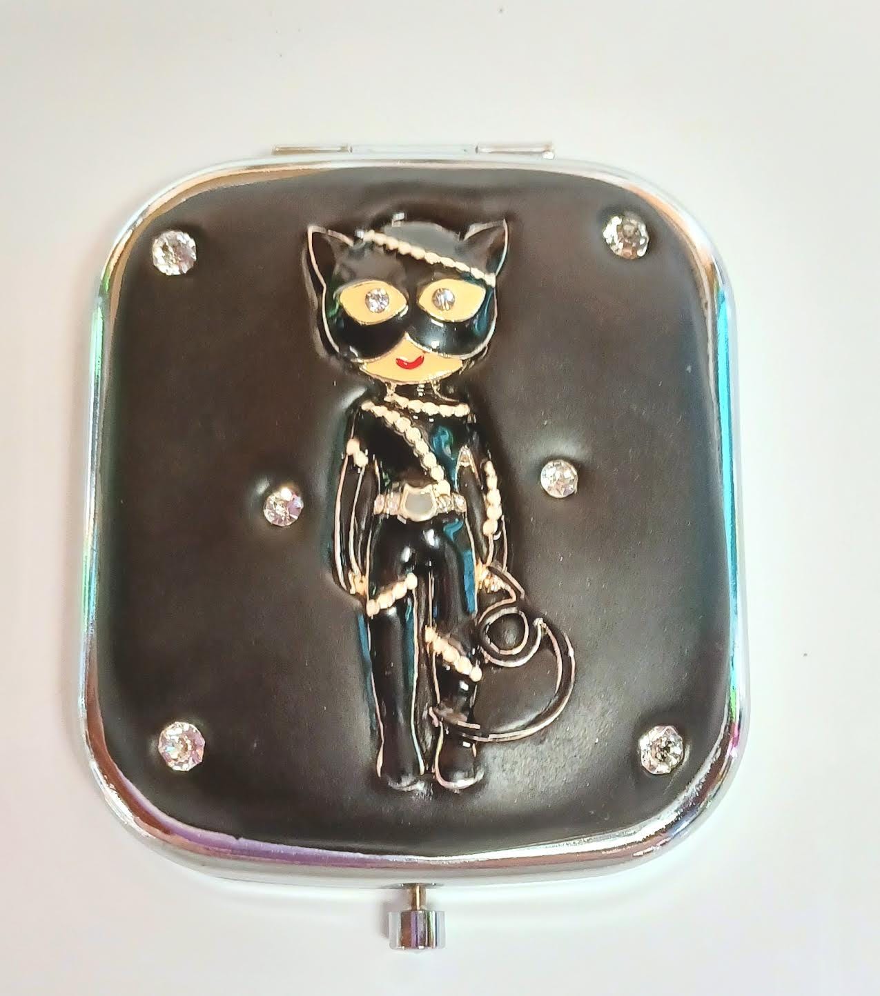 Cat Woman Jeweled Compact Mirror - Etsy