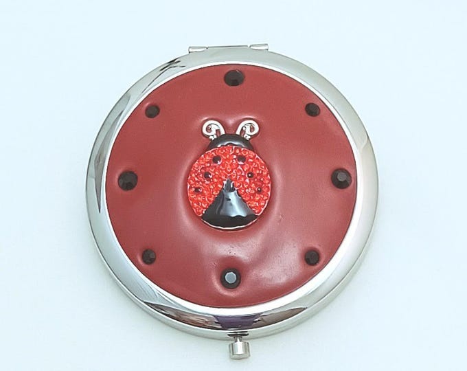 Ladybug Jeweled Compact Mirror - Etsy