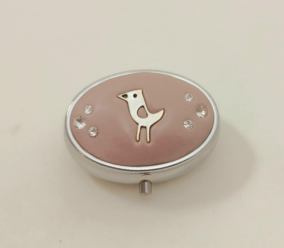 Quirky Bird Jeweled Pill Box - Etsy