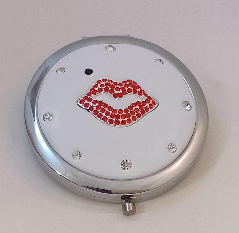 Marilyn Jeweled Lips Compact Mirror - Etsy