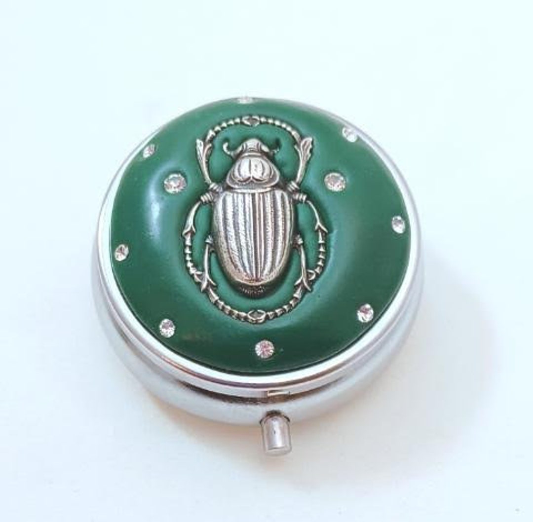 Scarab Jeweled Pill Box - Etsy