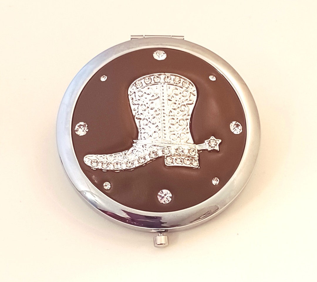 Jeweled Cowboy Boot Compact Mirror - Etsy