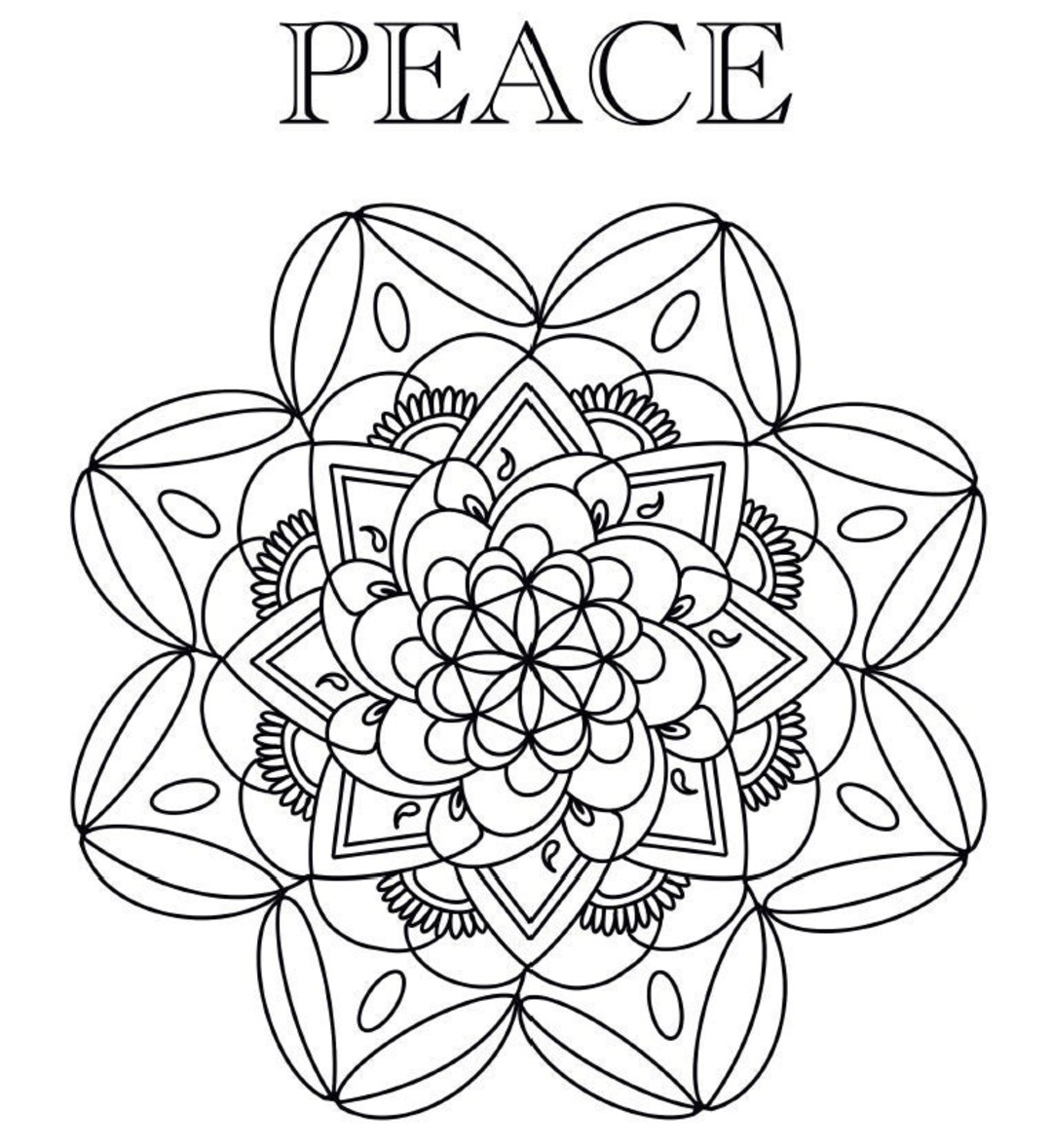 Mandala Calming Colouring Pages - 5 Pages - Etsy