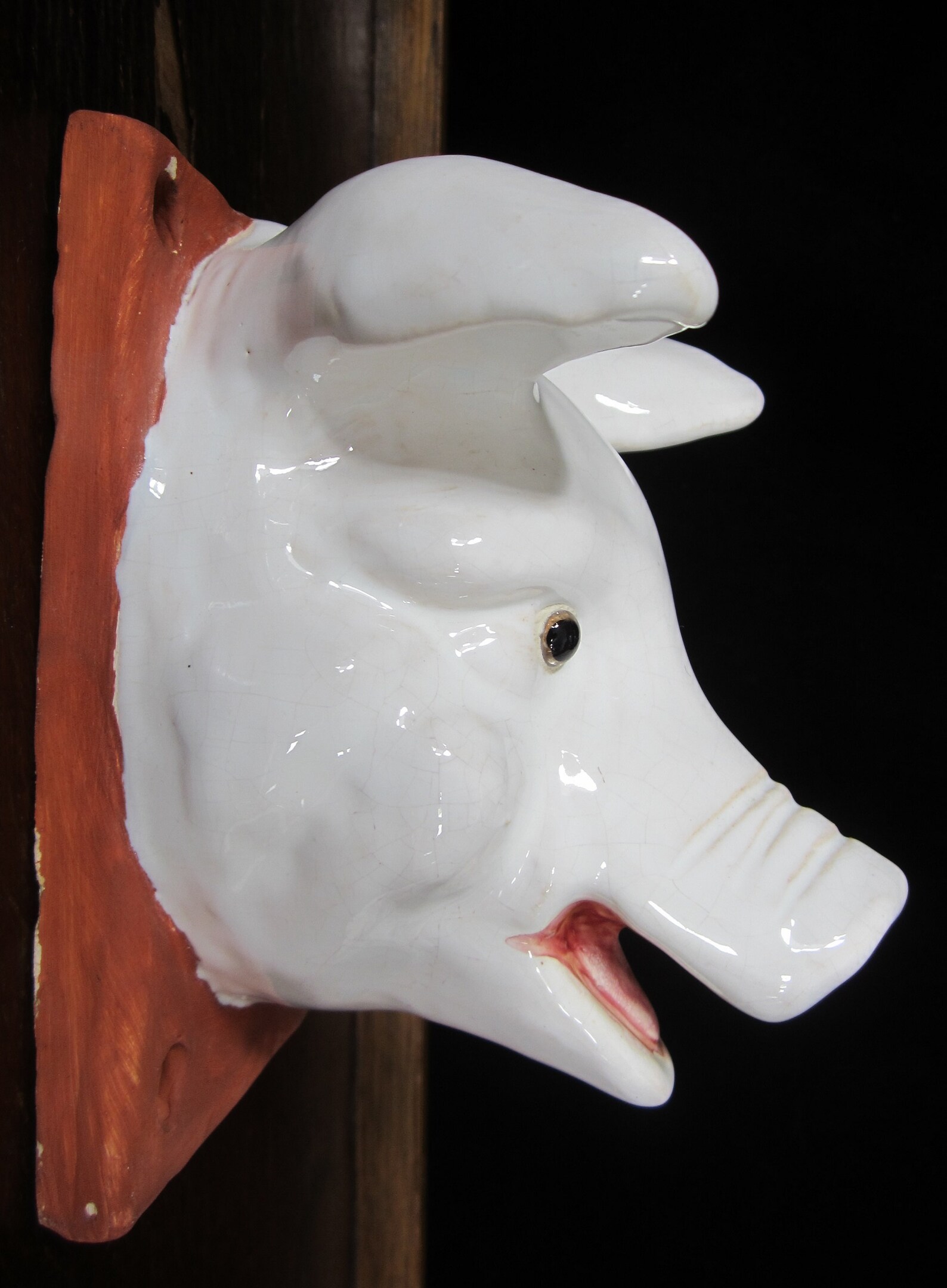 French Style Pig's Head Wall Plaque White Faience Tin | Etsy