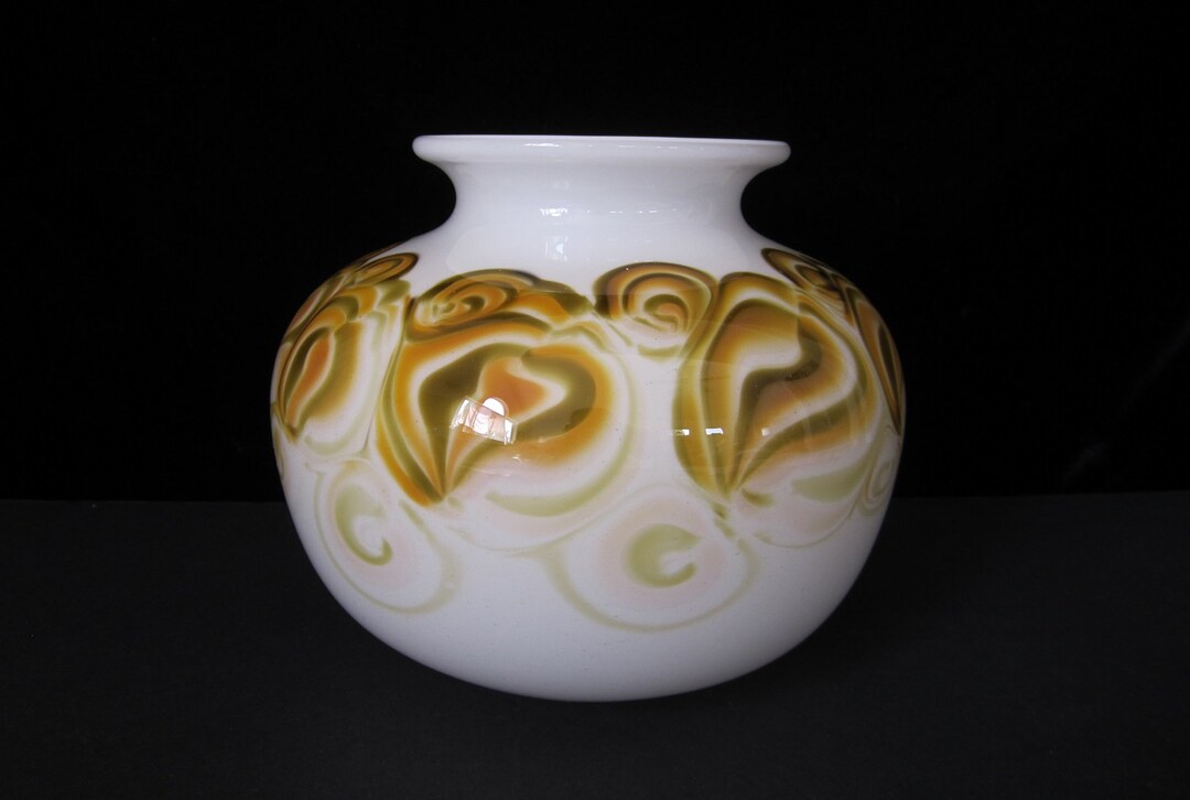 5 3/4" Mary Angus Art Glass Vase Signed & Dated • Vintage 1977 Early ...