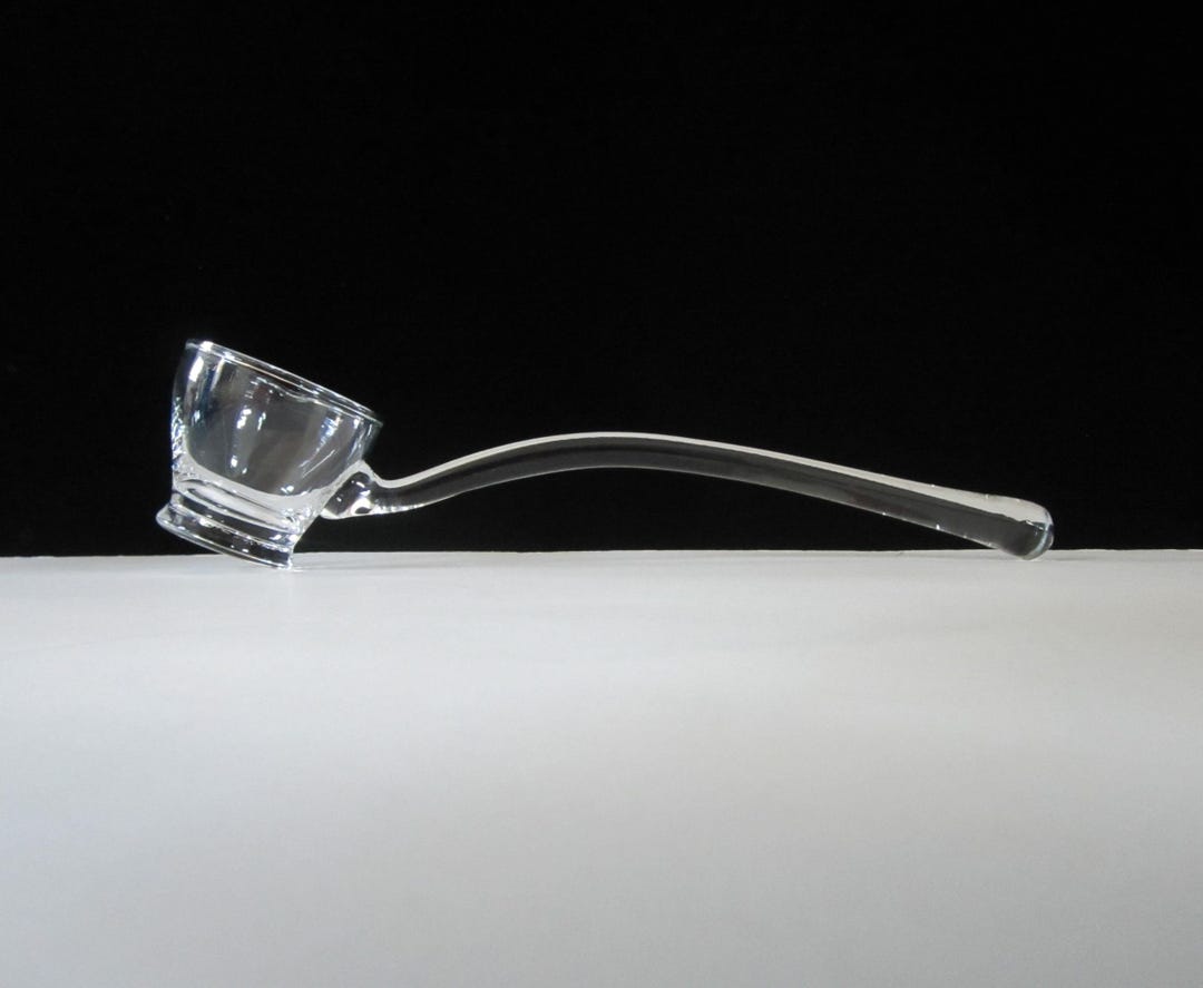 12 5/8" Blown Glass Ladle, 4 Oz Punch Bowl Spoon With Curved Handle ...
