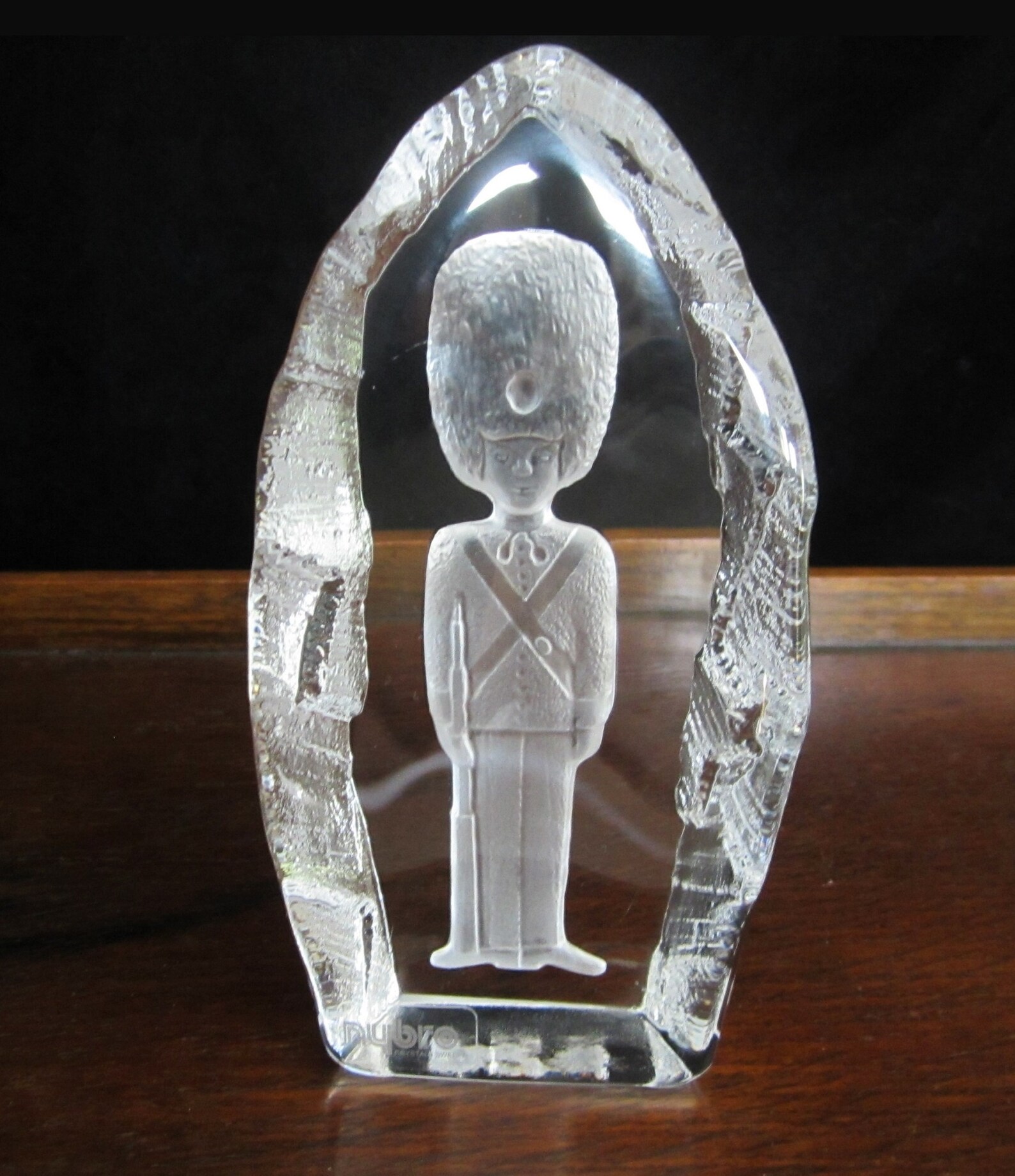 5 1/2" Palace Guard Soldier Paperweight by Nybro • Lead Crystal Ice ...