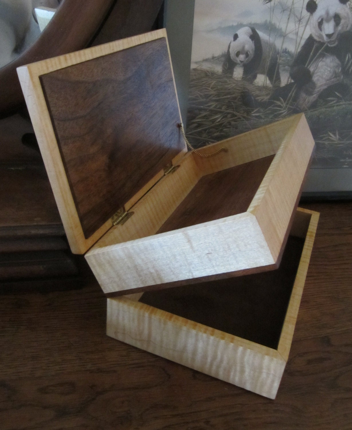 Tiger Maple 2-tier Wooden Valet Box Vintage Men's Valet - Etsy