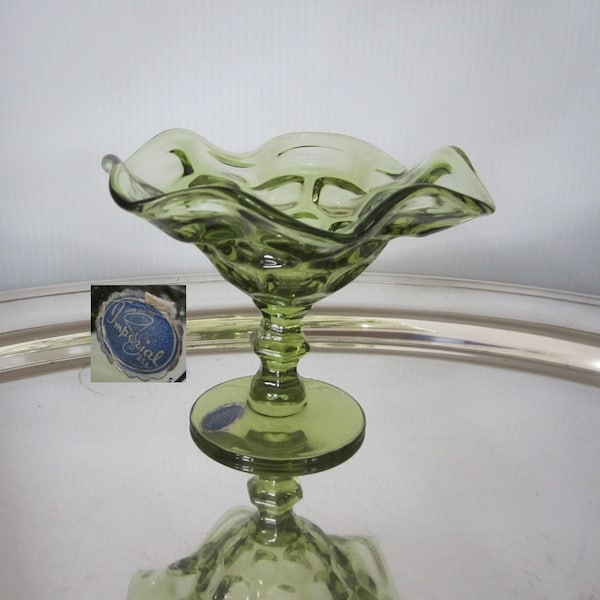Green Glass Compote - Etsy