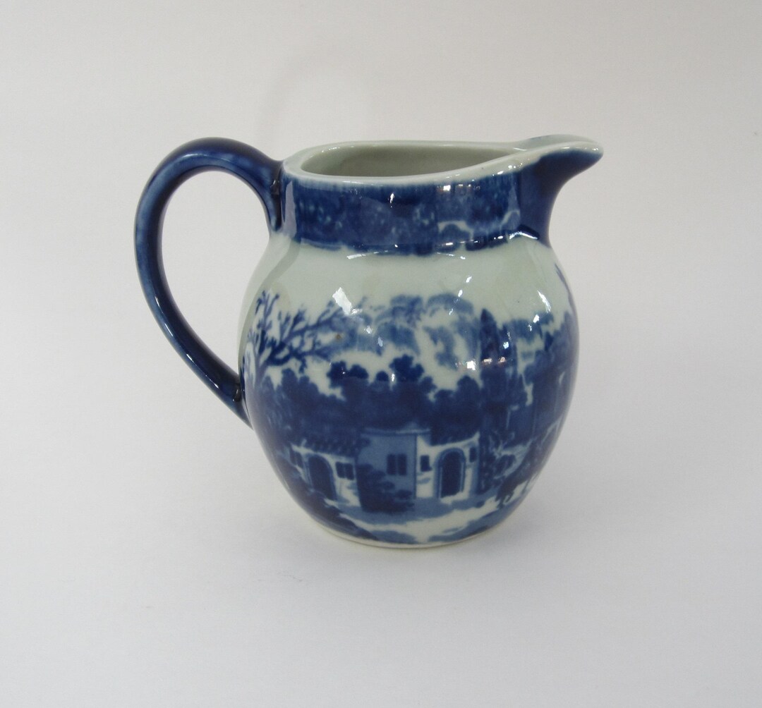 Victoria Ware Ironstone Pitcher: Flow Blue Old World Village Scene (12 ...