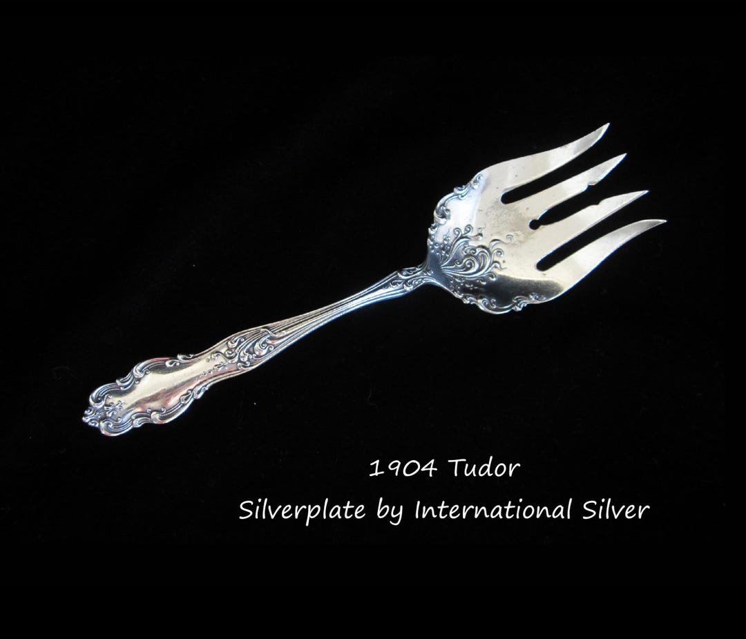 Antique 1904 Tudor Silverplate Serving Fork: Victorian Ornate Rogers ...