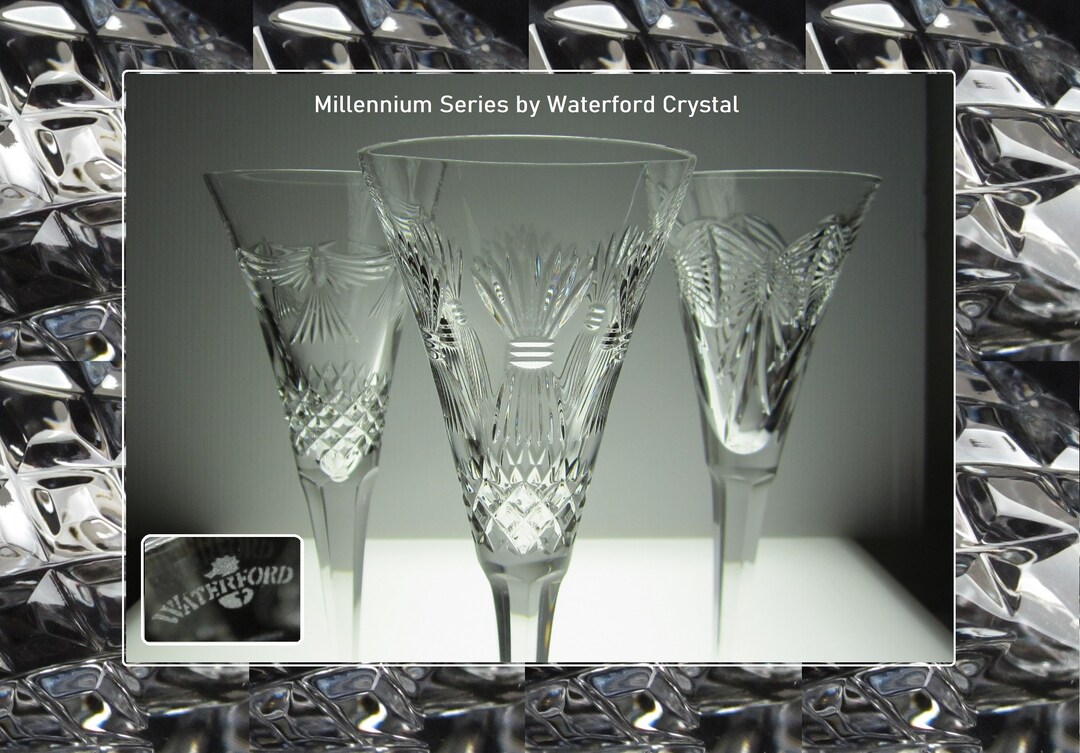 CHOICE Waterford Millennium Crystal Champagne Flute • Vintage Y2K Ed ...