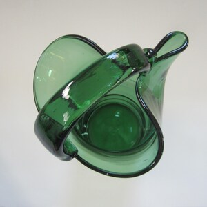 12" Empoli Verde Drink Pitcher Large Handled Green Blown Glass ...