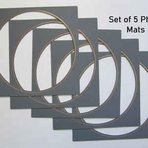 10 3/8" Square Photo Art Mats With 9 3/8" Round Window • Lot of 5 Steel ...