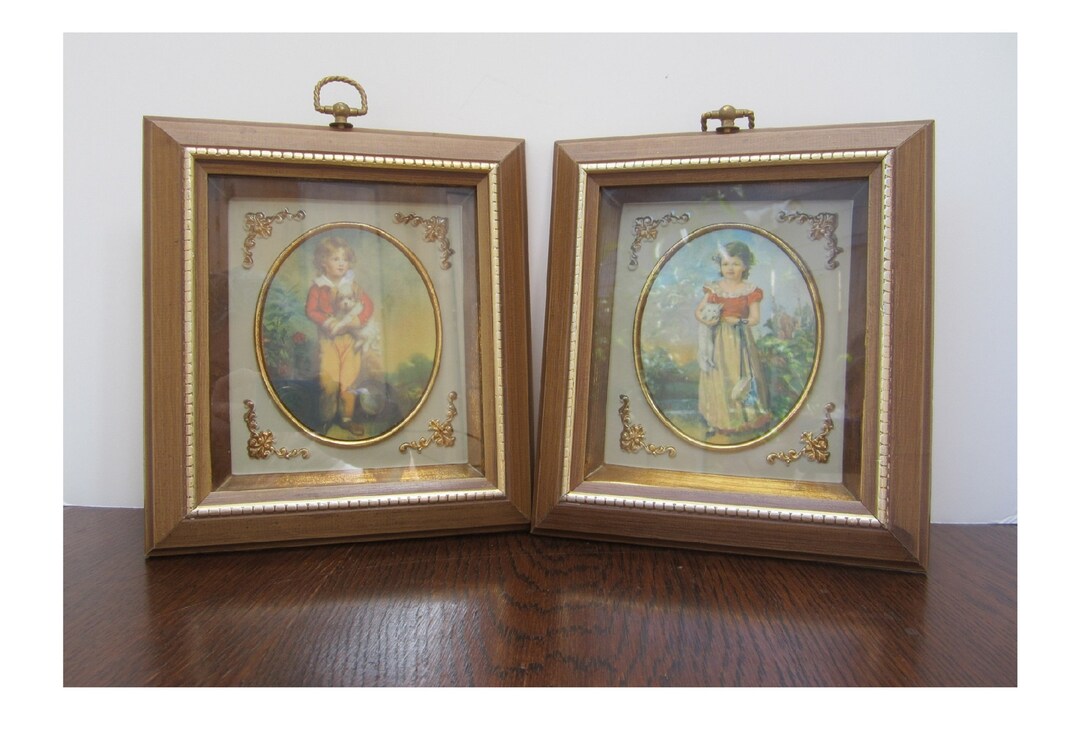 Vintage Framed Children's Portrait Prints, Pair • Master Simpson ...