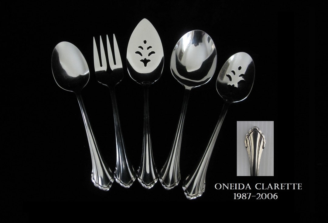 5-pc Clarette Stainless Serving Utensils by Oneida • Glossy Handle ...