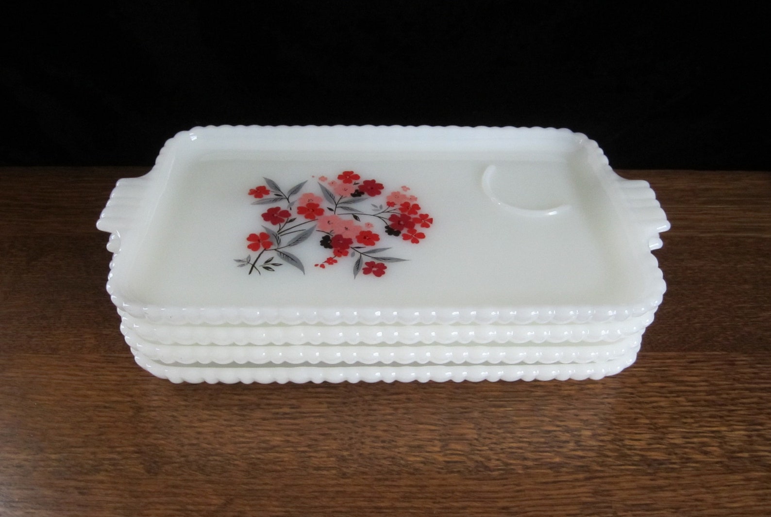 4-pc Primrose Snack Plate by Anchor Hocking Fire King - Etsy