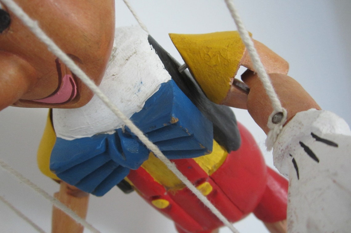 15 Wooden Pinocchio Marionette String Puppet Vintage - Etsy