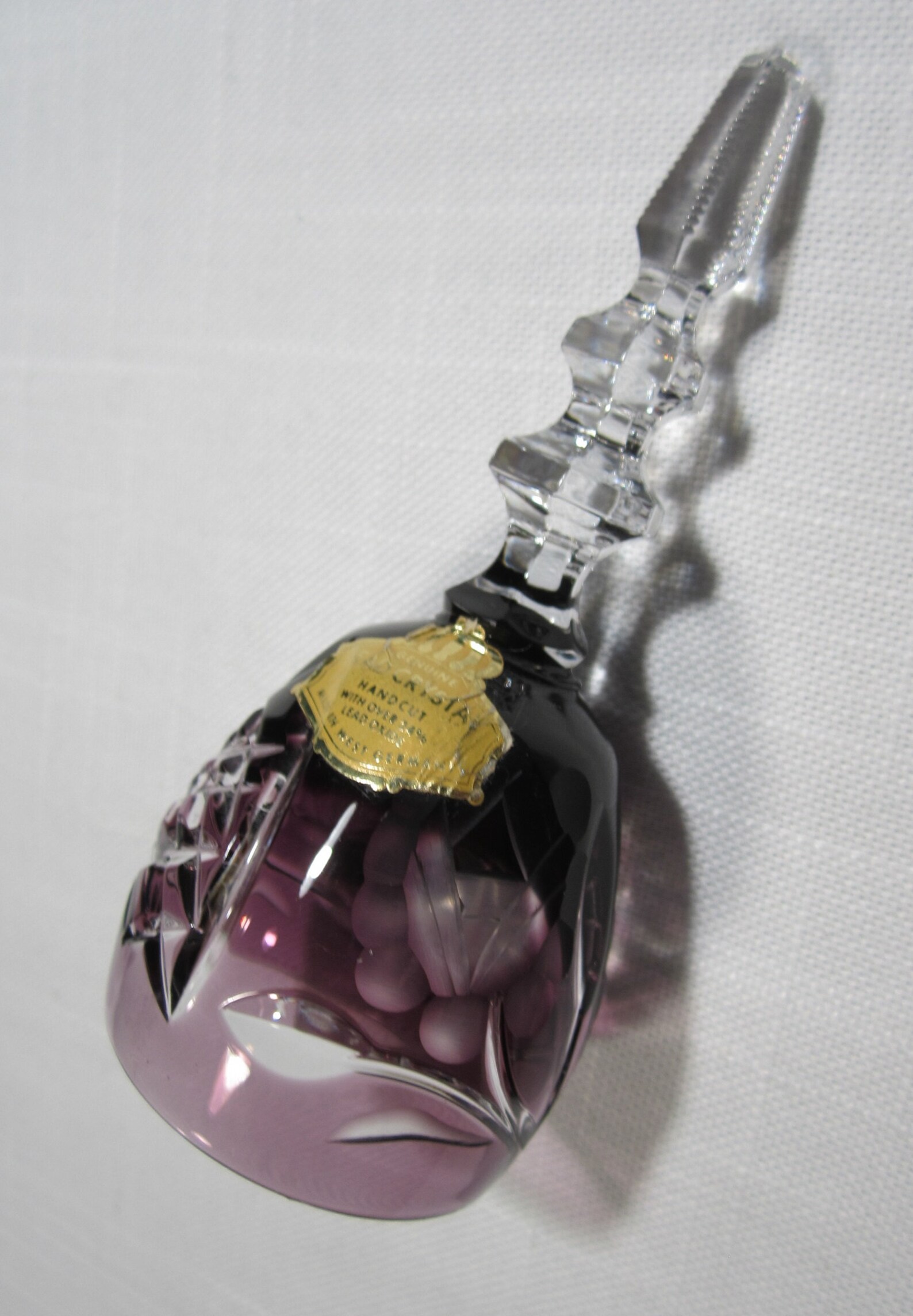 Lead Crystal Bell Amethyst Purple Cut to Clear Open Floral - Etsy