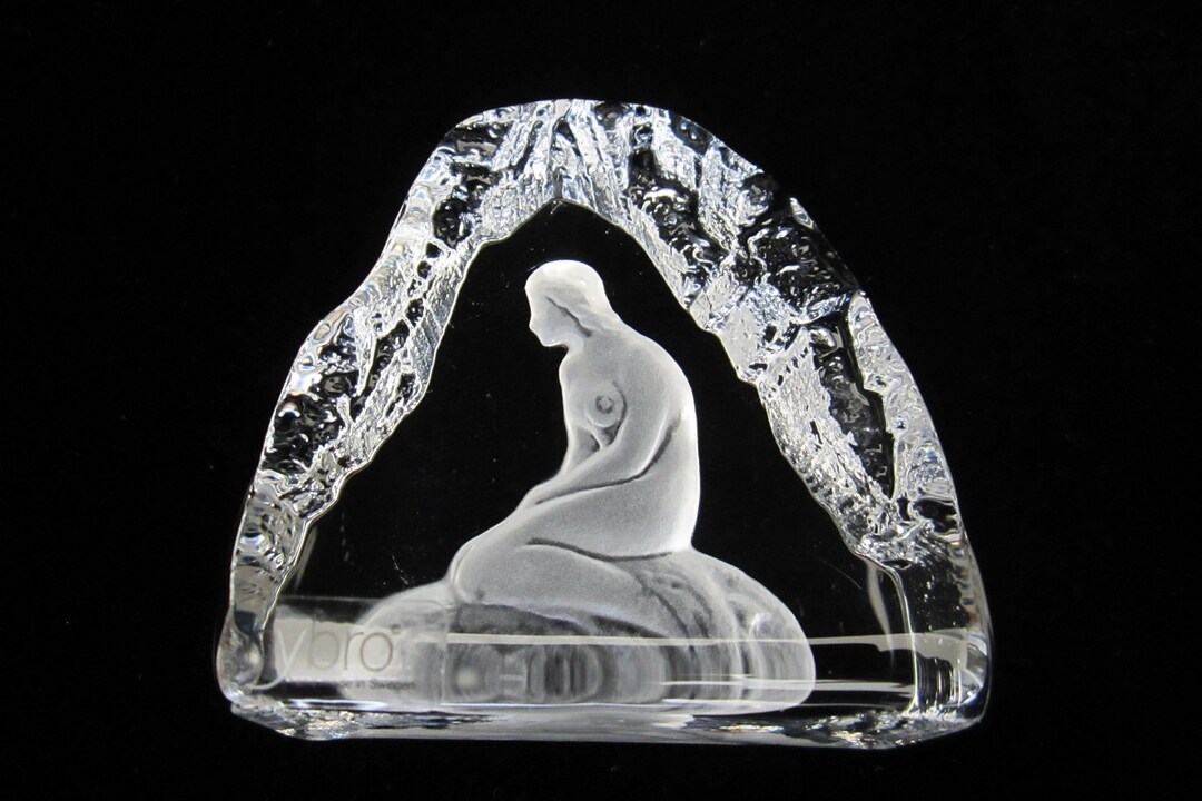 Nybro Glassworks Paperweight the Little Mermaid Crystal Sculpture ...