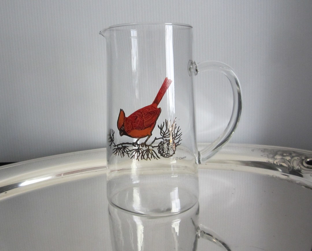 44-oz Drink Pitcher With Cardinal by Couroc of Monterey • Vintage Mid ...