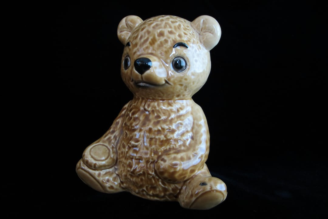 Teddy Bear Coin Bank Vintage Goebel W. German Handpainted Textured ...