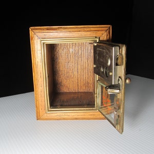 Antique USPS PO Box Door Bank Wooden Oak Cabinet No. 55 Corbin Eagle ...