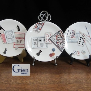 6-pc Canape Plate Jeux by Faïencerie De Gien France • Vintage 2002 ...