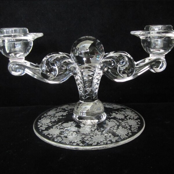 Etched Glass Double Candle Holders - Etsy
