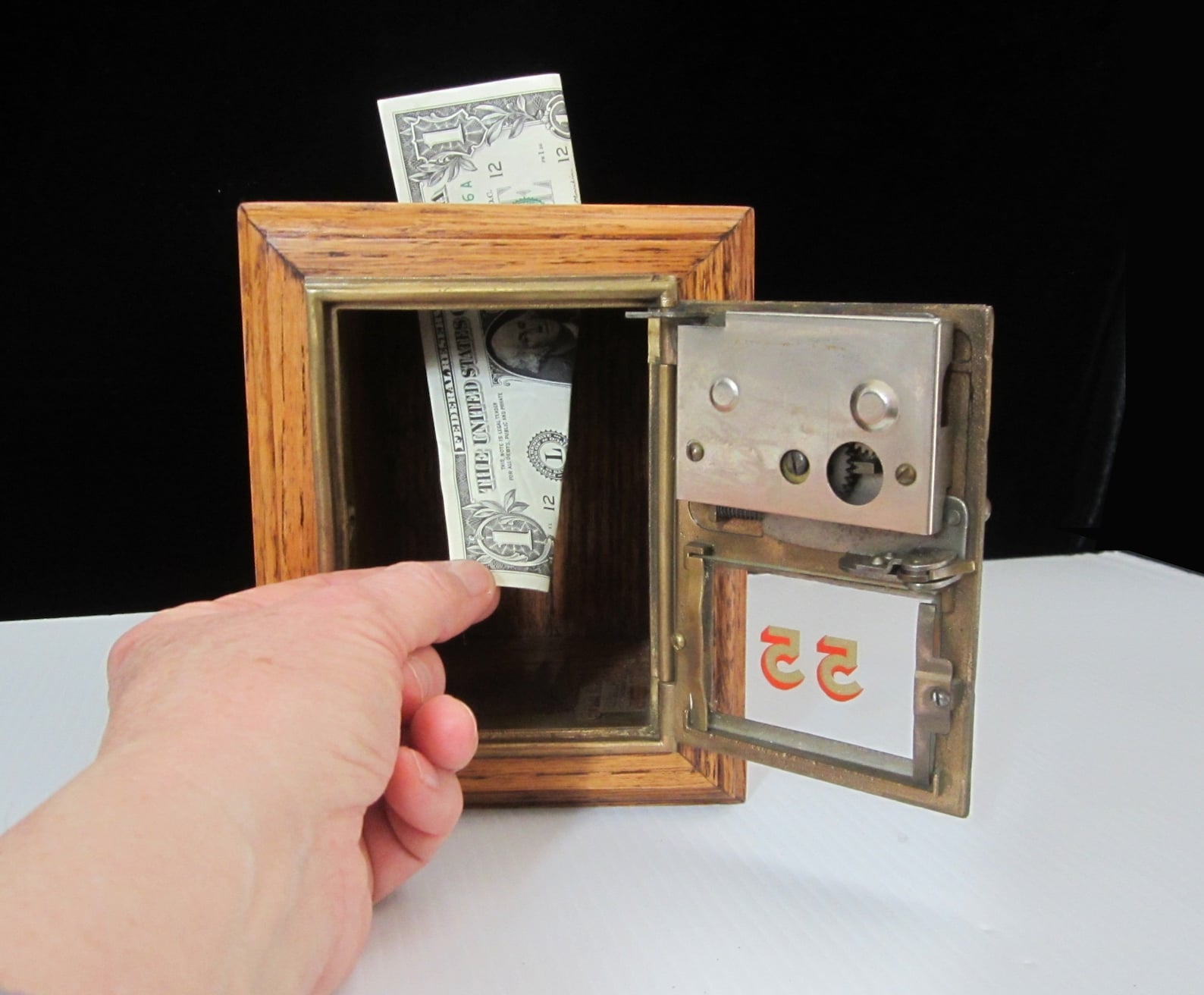 Antique USPS PO Box Door Bank Wooden Oak Cabinet No. 55 Corbin Eagle ...