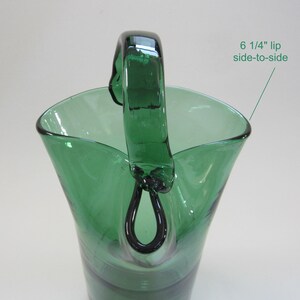 12" Empoli Verde Drink Pitcher Large Handled Green Blown Glass ...