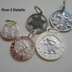 Vintage Sterling Silver Religious Charms: Cross, Star of David, Saints ...