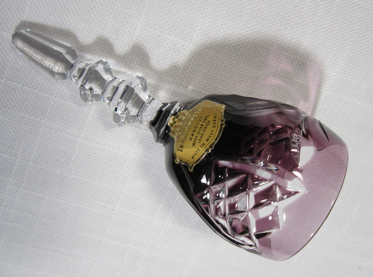 Lead Crystal Bell Amethyst Purple Cut to Clear Open Floral - Etsy