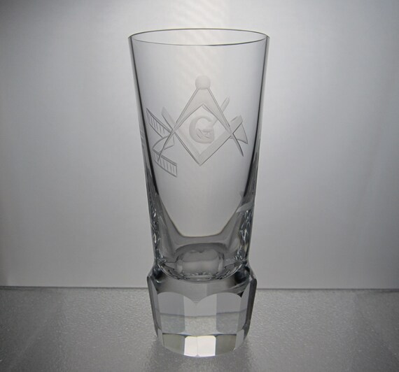 Masonic Firing Glass Engraved Crystal Antique Heavy - Etsy