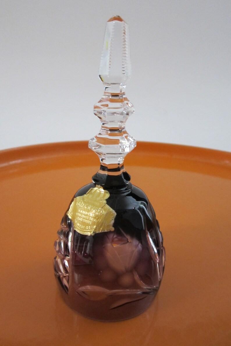 Lead Crystal Bell Amethyst Purple Cut to Clear Open Floral | Etsy