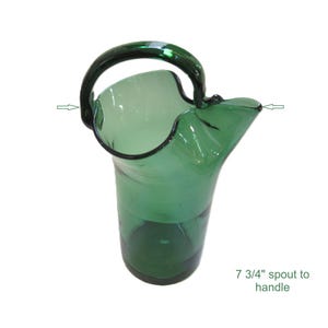 12" Empoli Verde Drink Pitcher Large Handled Green Blown Glass ...
