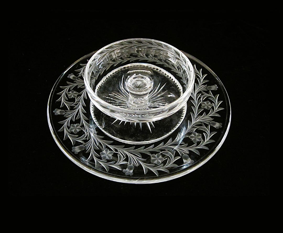 ABP Cheese & Cracker Dish Floral Foliate Motif: 1-piece Tiered American ...
